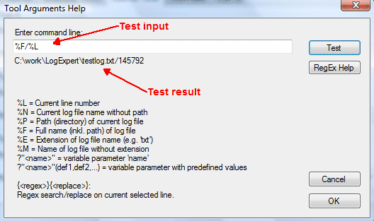 External tools - LogExpert Documentation