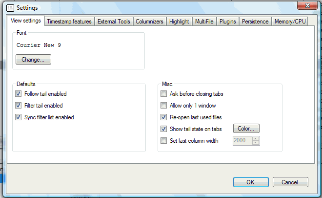 Settings - LogExpert Documentation