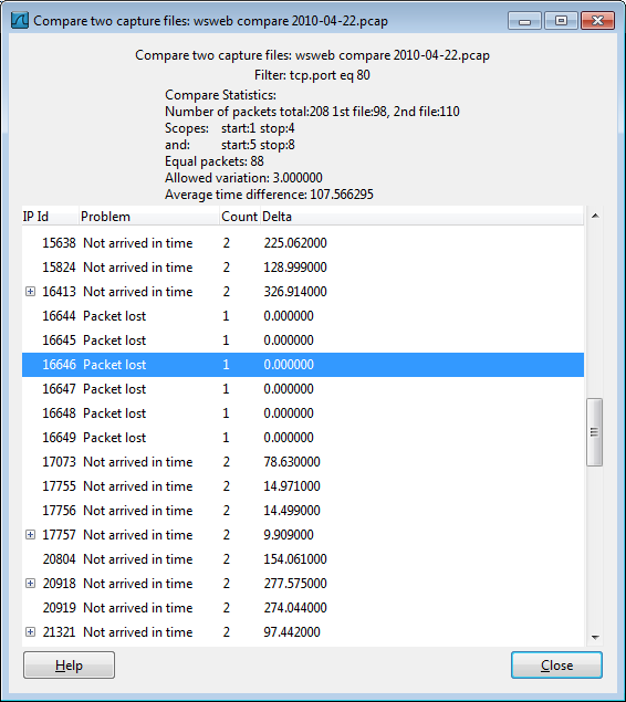 8 8 Compare Two Capture Files Wireshark 2 1 Documentation