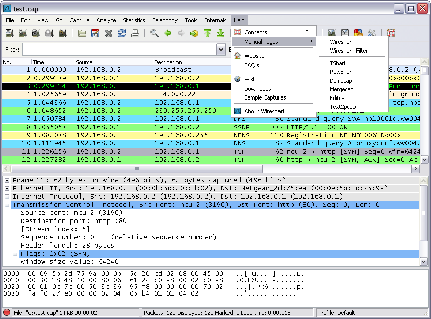 3 15 The Help Menu Wireshark Documentation