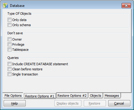Restore - pgAdmin III Documentation