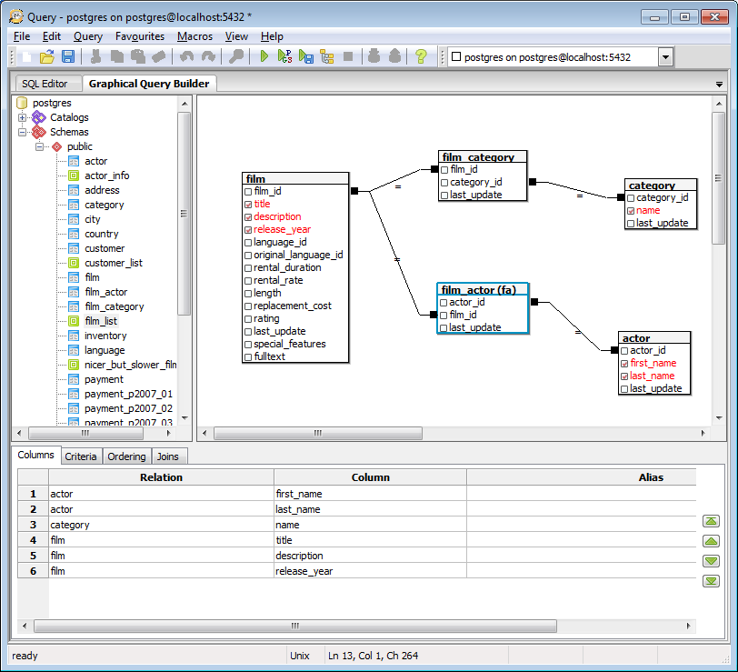 Graphical Query builder - pgAdmin III Documentation