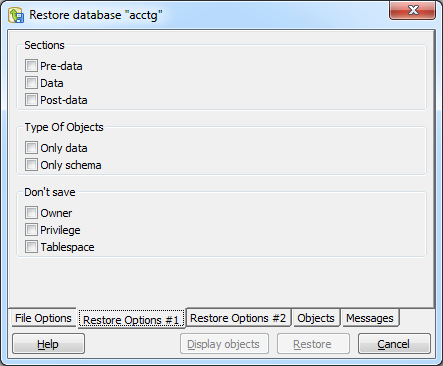 Restore - pgAdmin III Documentation