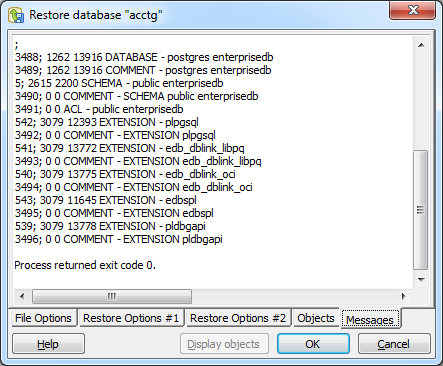 Restore - pgAdmin III Documentation