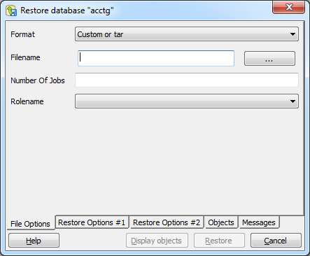 Restore - pgAdmin III Documentation